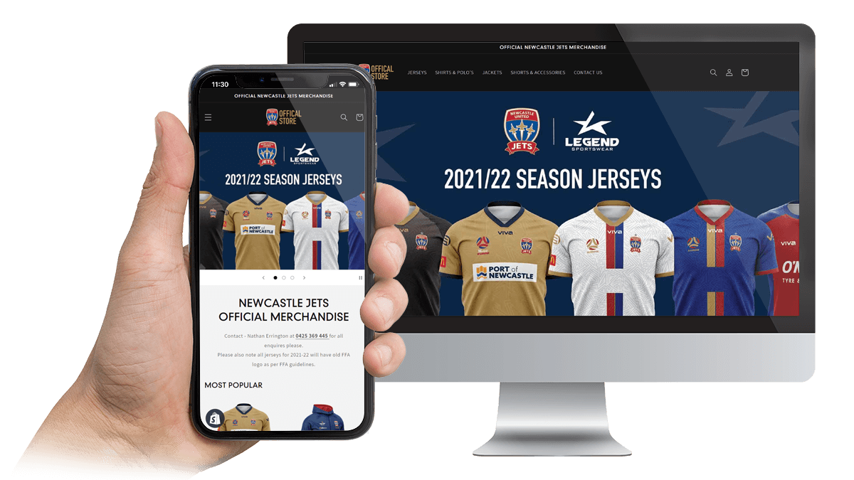 Newcastle Jets Official Merchandise | JABA Web Design